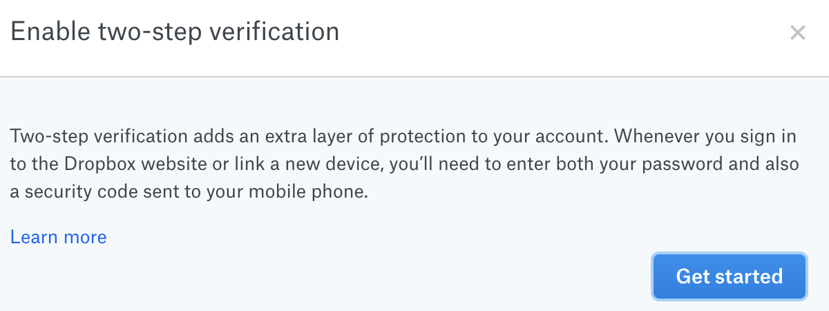 Dropbox: How to Enable 2-step Authentication now? • Crunchify