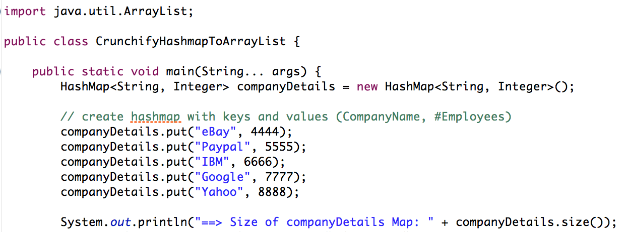 How To Convert HashMap To ArrayList In Java Crunchify