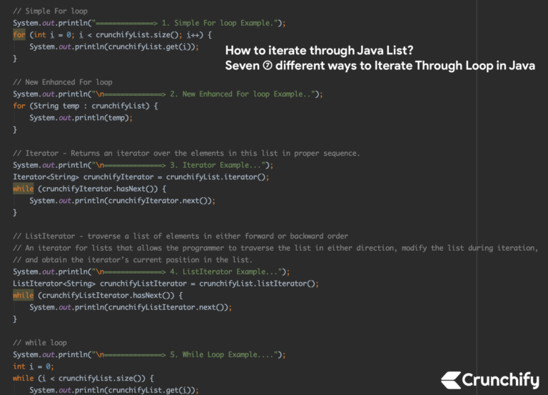 How To Iterate Through Java List Seven 7 Ways To Iterate Through