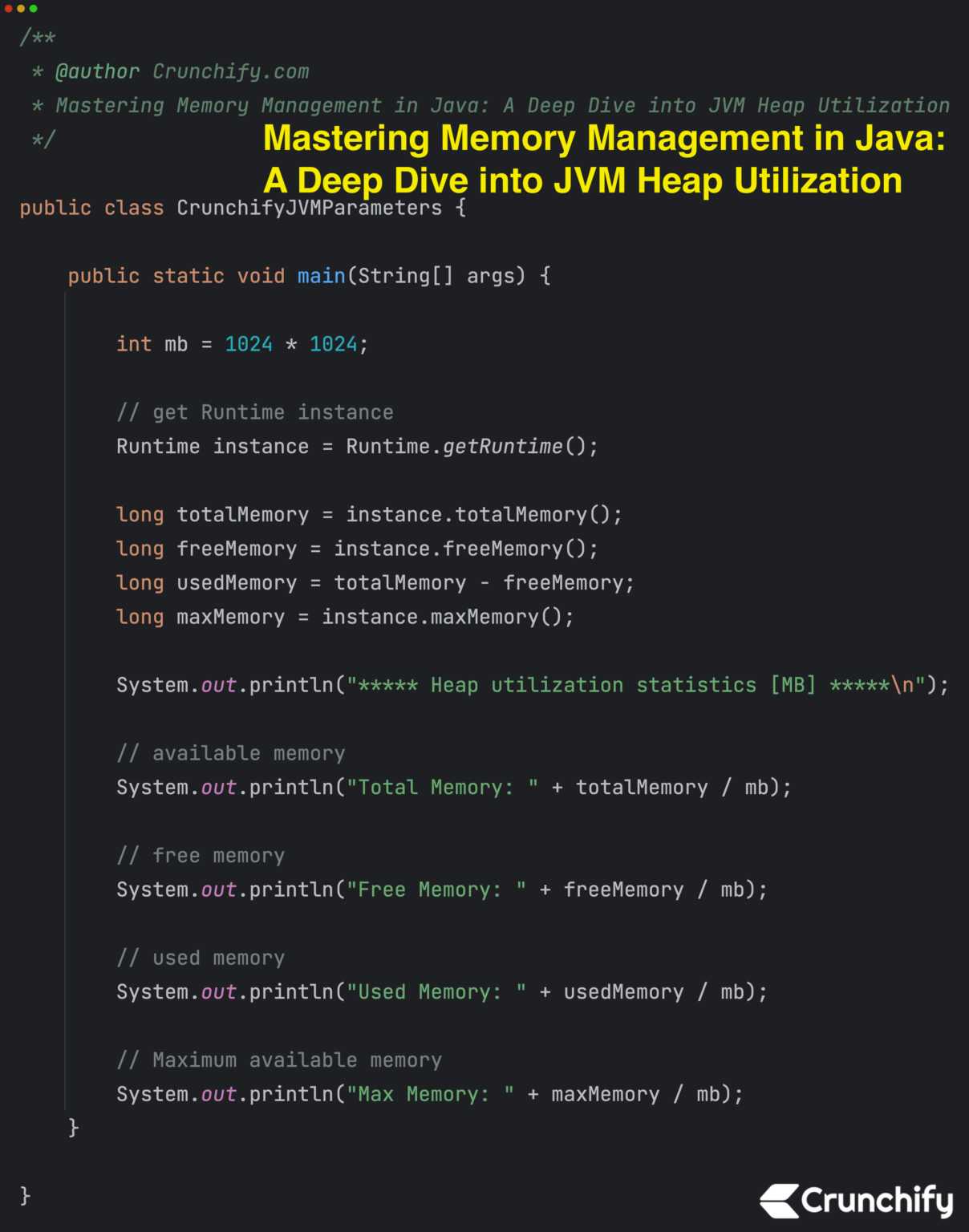 Mastering Memory Management In Java A Deep Dive Into Jvm Heap Utilization • Crunchify