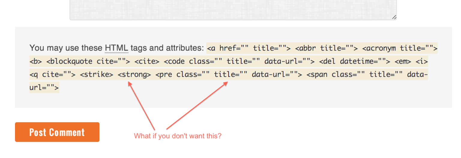 WordPress How To Remove Comment Notes Below The Comment Box Crunchify