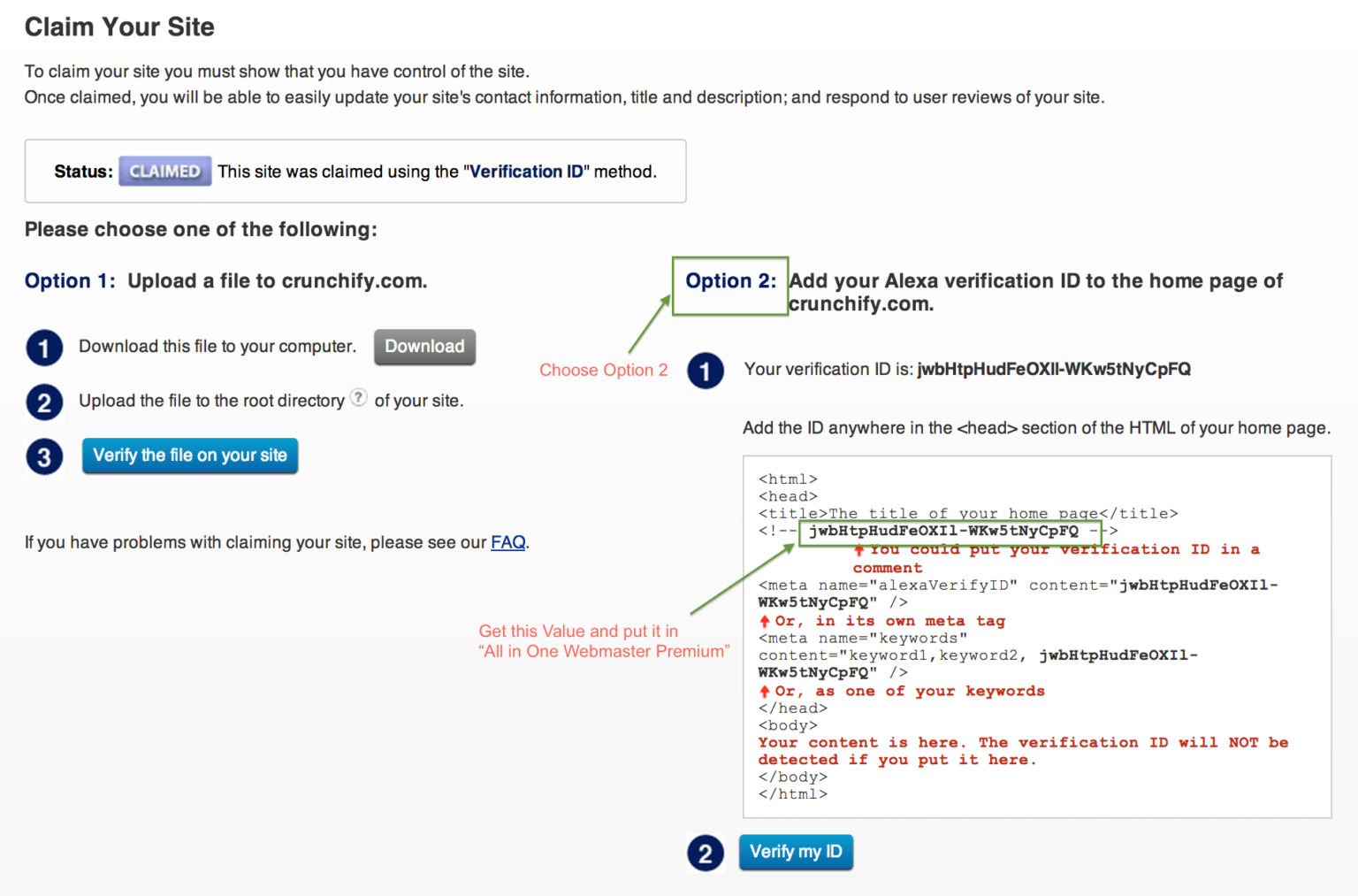 How to Find Alexa Rank Meta Tag Value for All in One Webmaster Premium • Crunchify