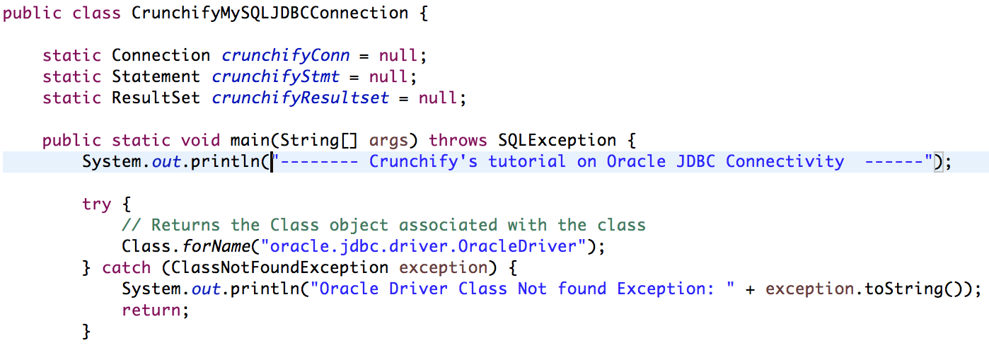 Simple Oracle Database JDBC Connect And ExecuteQuery Example In Java 