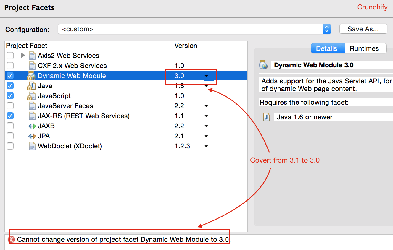 How To Fix Cannot Change Version Of Project Facet Dynamic Web Module To
