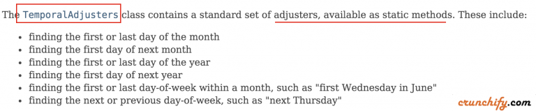 Java 8 java.time.temporal. TemporalAdjusters and Stream.flatMap() Tutorial • Crunchify