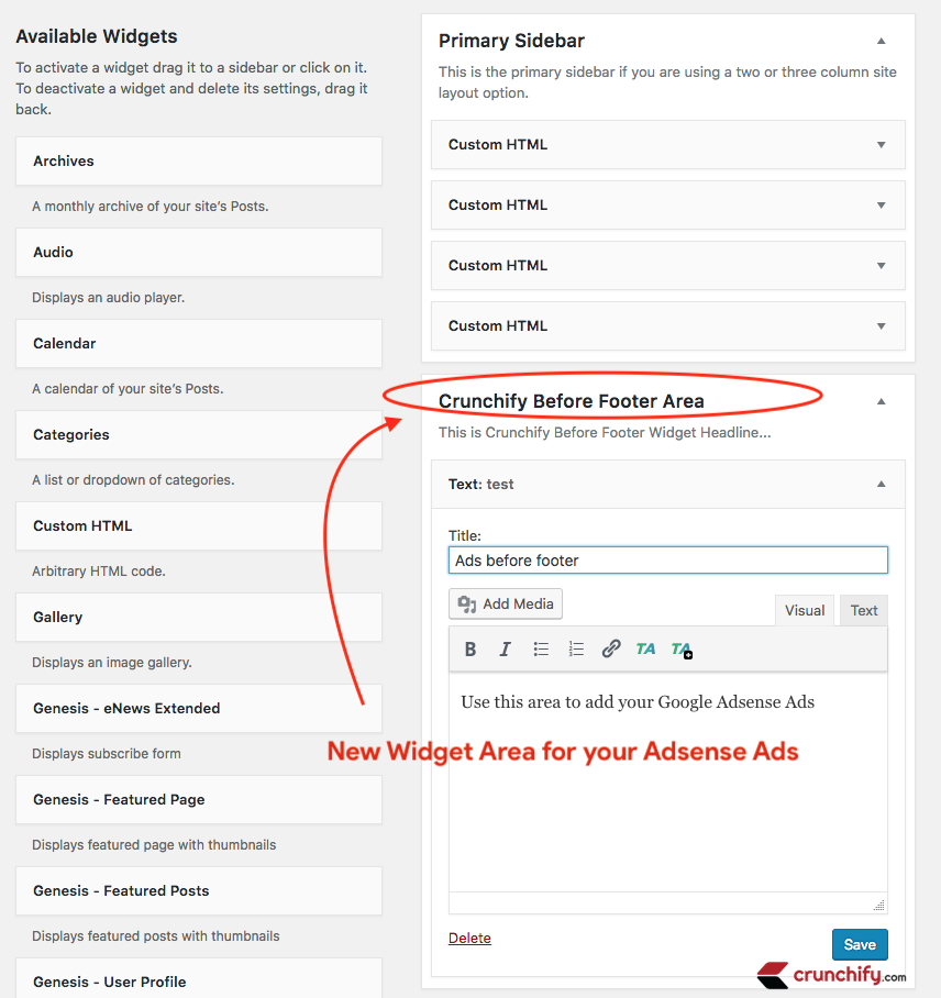 How To Add An Extra Widget Section Before Footer Widget Area Genesis WordPress Framework 