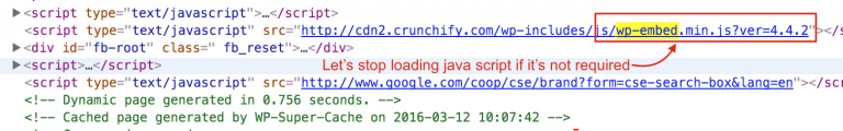 How to Disable Auto Embed Script for WordPress 4.4+ - wp-embed.min.js • Crunchify