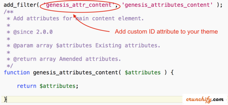 Genesis Wordpress Framework How To Add Custom Id Attribute To Your Theme Using Genesis Attr