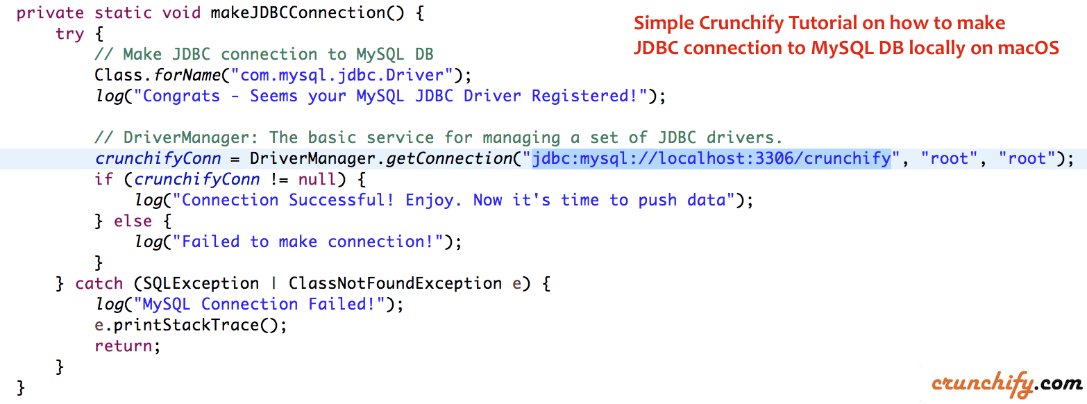 Java MySQL And JDBC Hello World Tutorial Create Connection Insert