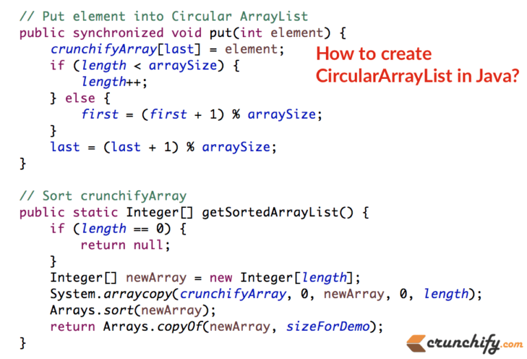 How To Implement Simple Circular ArrayList In Java Crunchify