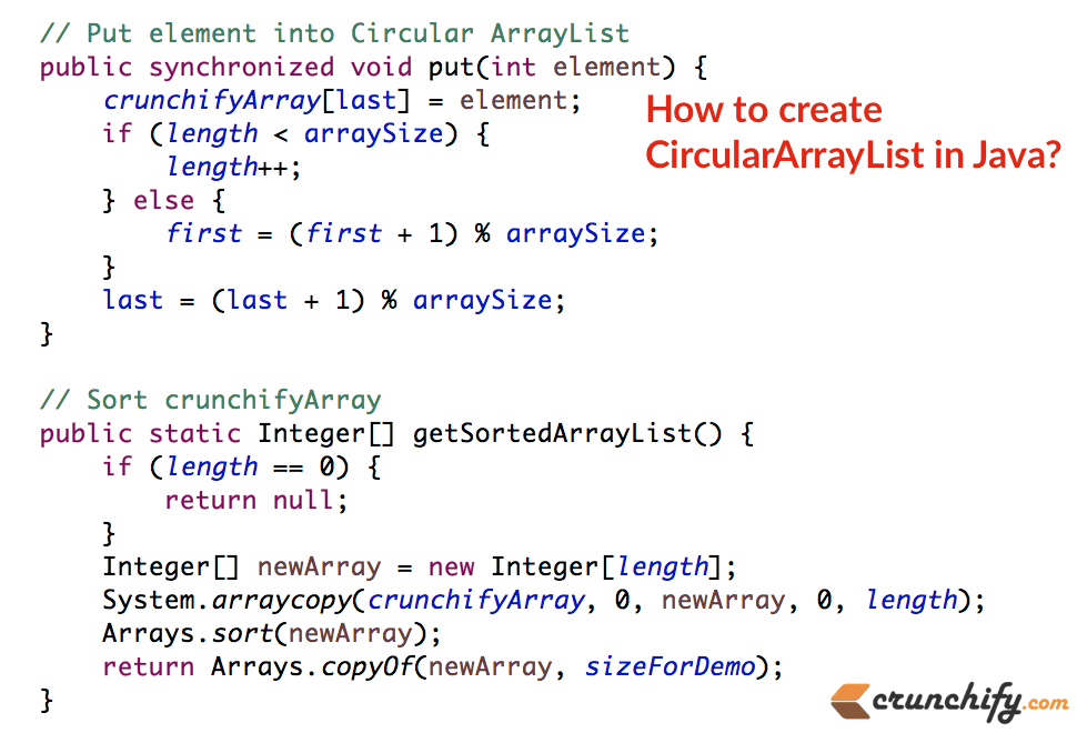 How To Implement Simple Circular ArrayList In Java Crunchify