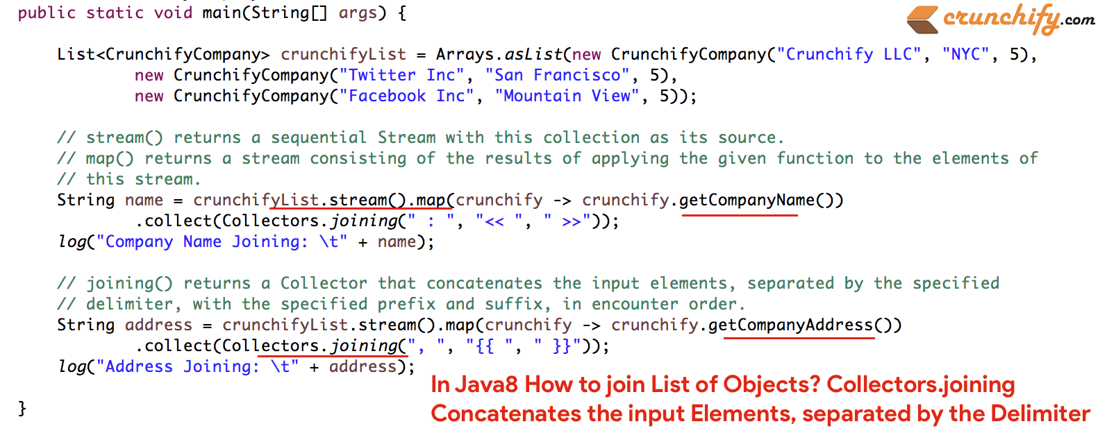In Java How To Join List Of Objects Collectors joining Concatenates