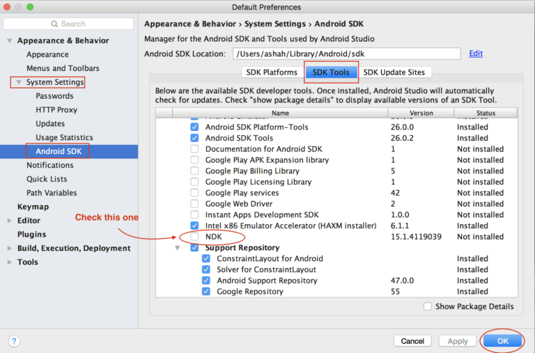 How to fix Gradle sync failed, NDK not configured Error in Android Studio? • Crunchify