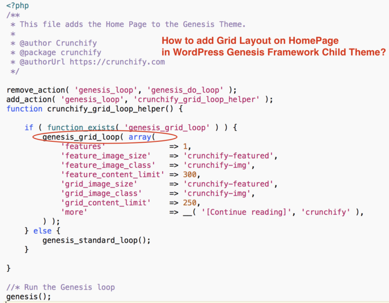 How to add Grid Layout on HomePage in WordPress Genesis Framework Child ...