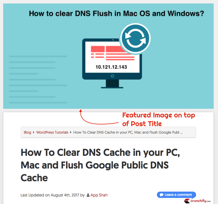 How To Add Featured Image Above Entry Content On WordPress Posts In 