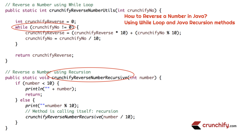 How To Reverse A Number In Java Using While Loop And Java Recursion 6020