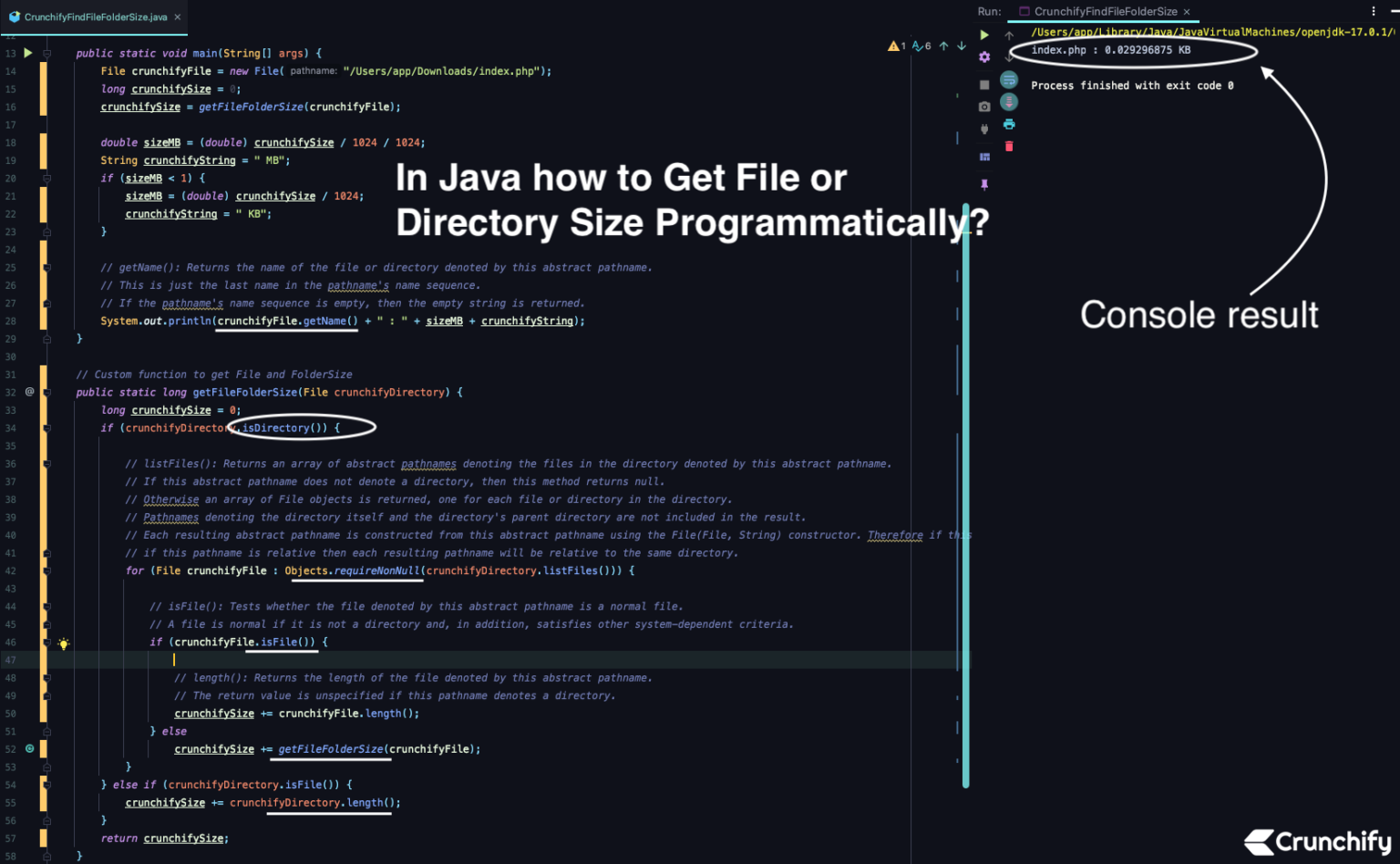 In Java How To Get File Or Directory Size Programmatically Crunchify