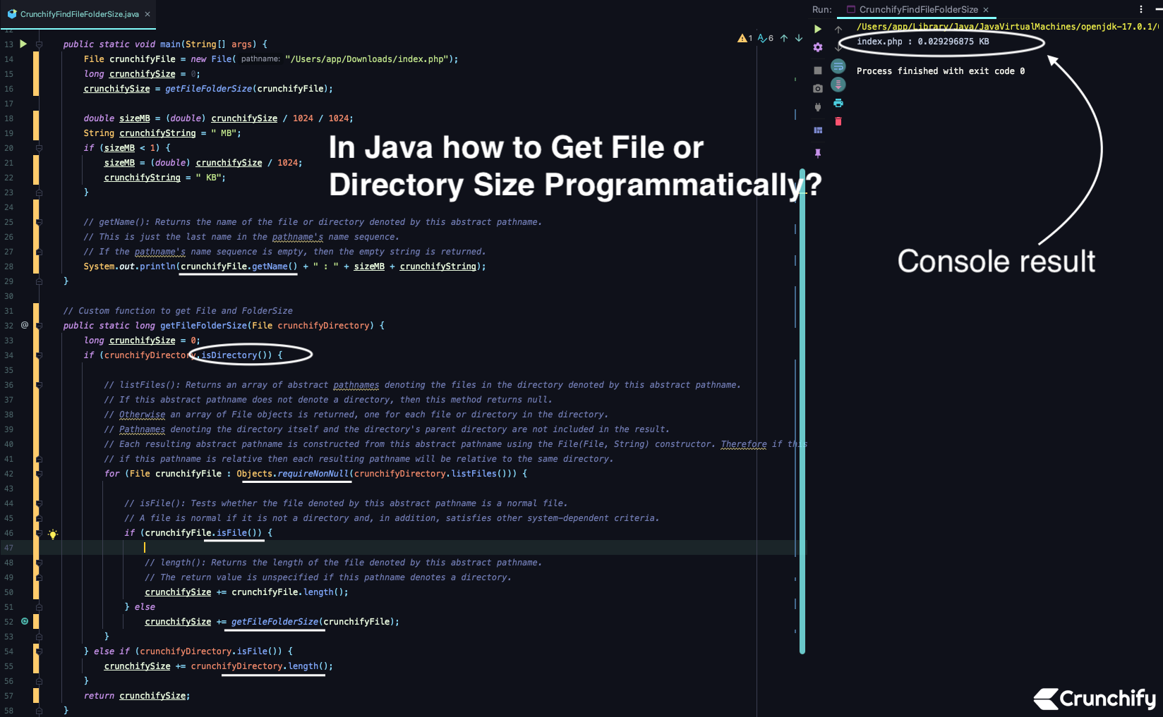 In Java How To Get File Or Directory Size Programmatically Crunchify