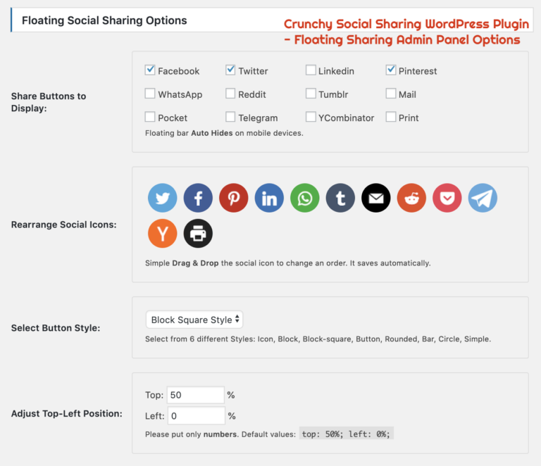 How to add Floating Social Sharing Buttons to your WordPress site Without any JavaScript ...