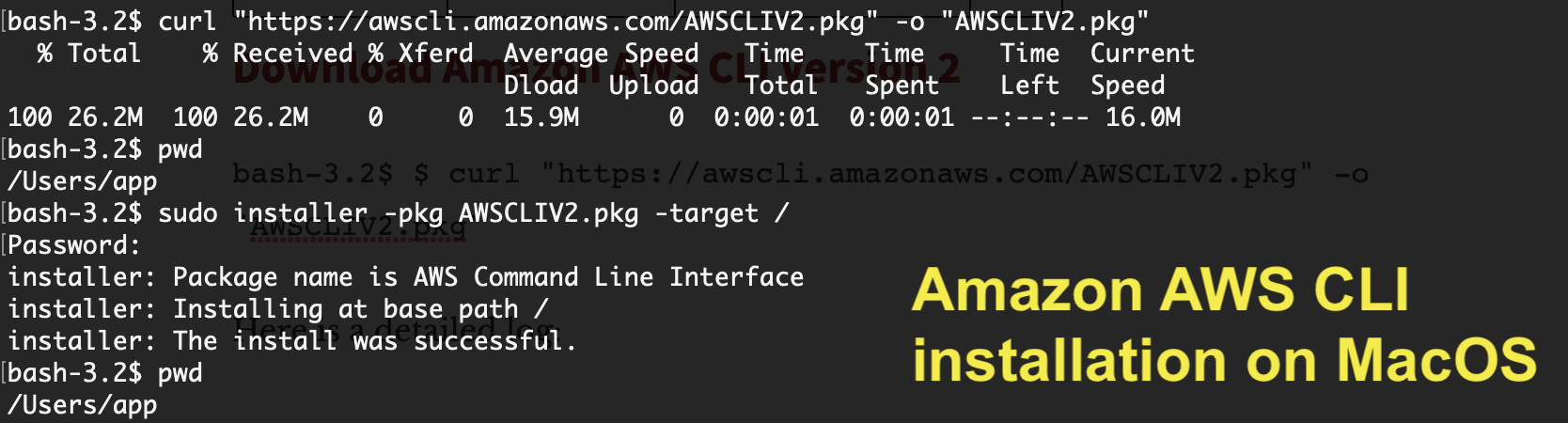 How To Setup Amazon AWS CLI Command Line Interface On MacOS Or Linux 