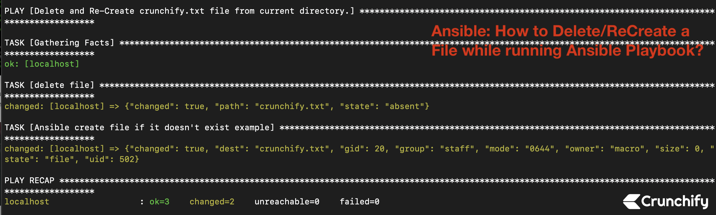 Ansible How To Delete ReCreate A File While Running Ansible Playbook 