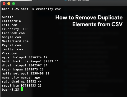 How To Remove Duplicate Elements From CSV Or Any Other File In Java Crunchify