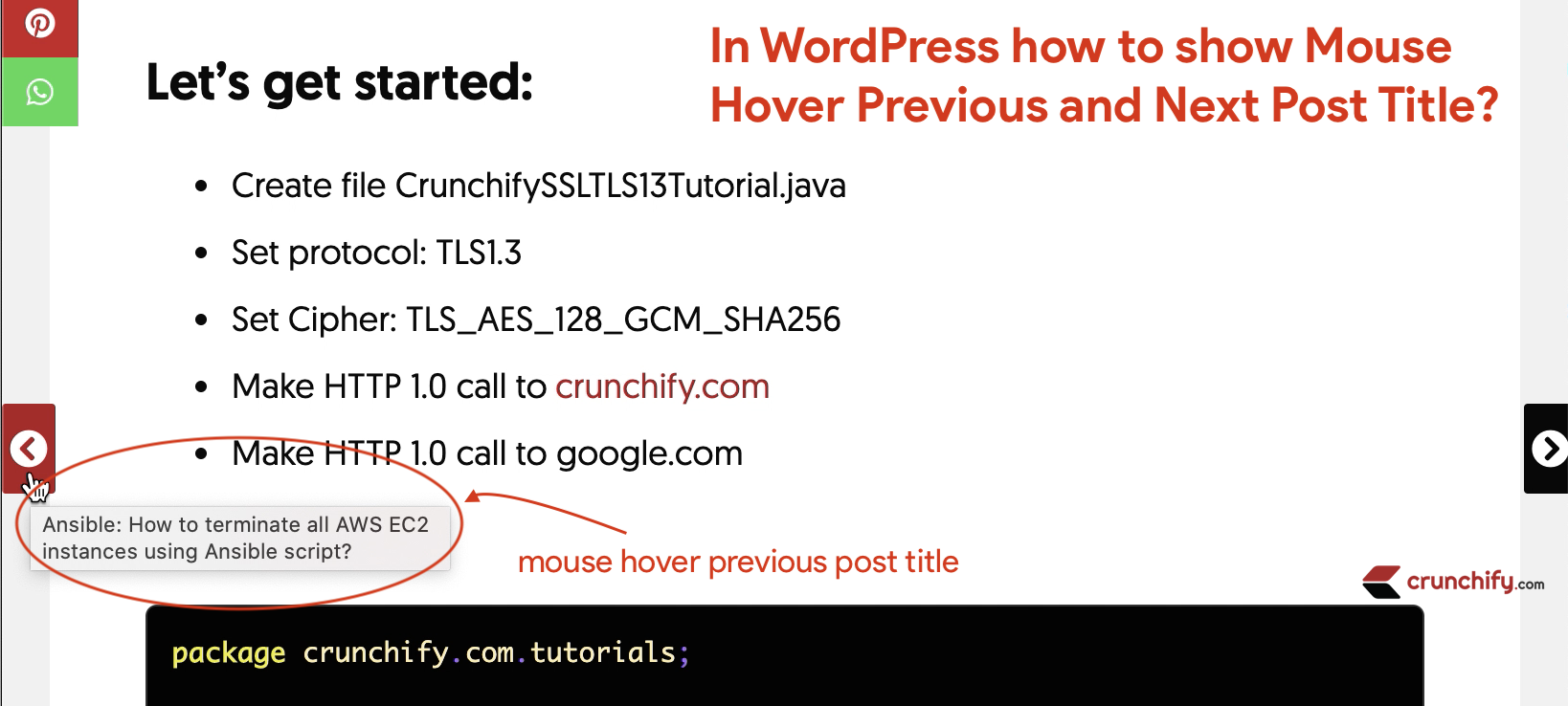 WordPress How To Display Title On Previous Post And Next Post Mouse