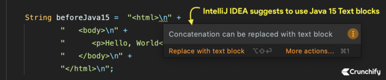 What's new in Java 15 - Text Blocks Examples • Crunchify