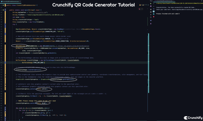 Java: Simple QR Code Generator Example - Create QR codes for free • Crunchify