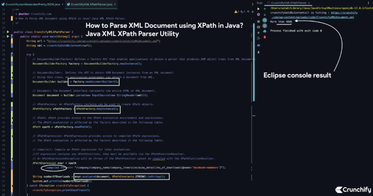 How To Parse Xml Document Using Xpath In Java Java Xml Xpath Parser Utility • Crunchify 1907