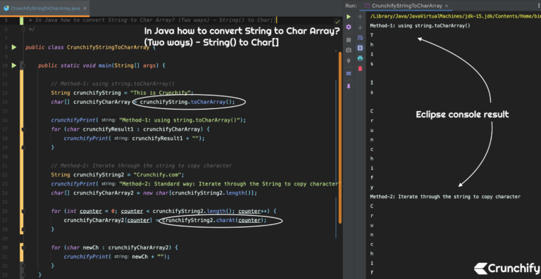 In Java how to convert String to Char Array? (Two ways) - String() to ...