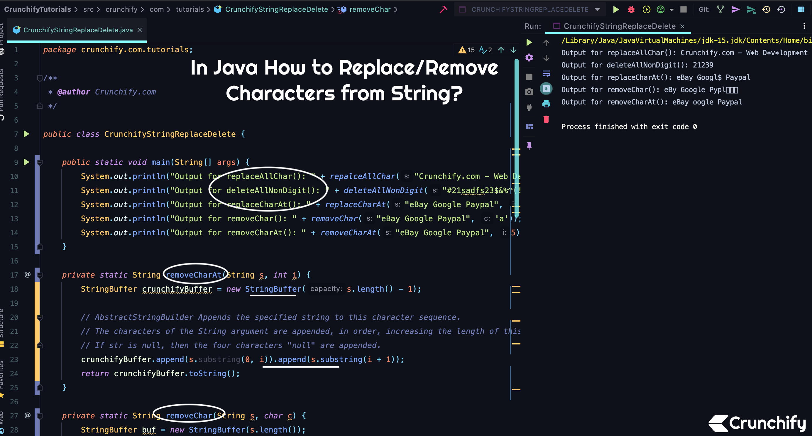 In Java How To Replace Remove Characters From String Crunchify