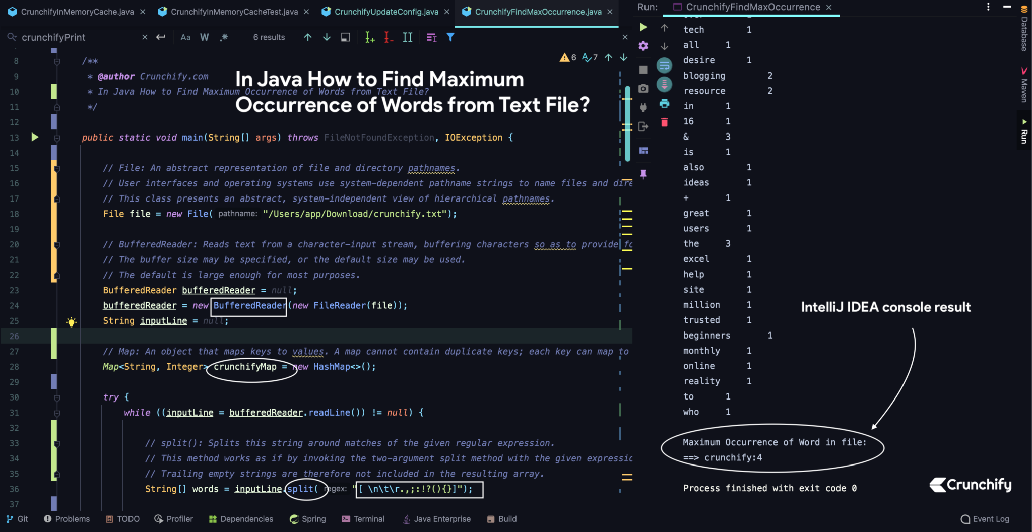 In Java How to Find Maximum Occurrence of Words from Text File? • Crunchify