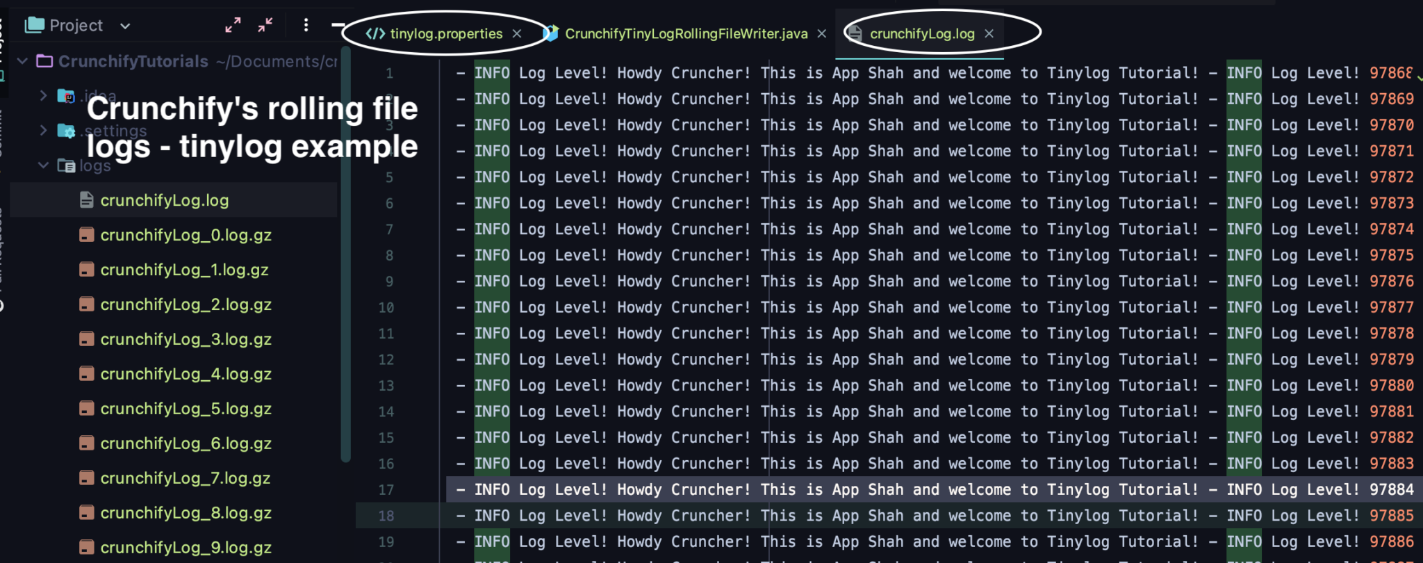 tinylog - Rolling File Writer Tutorial • Crunchify
