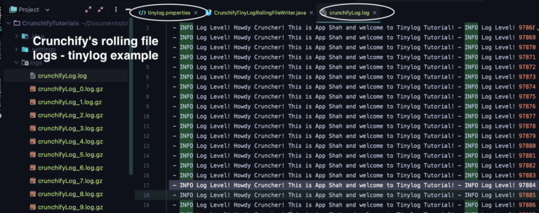 tinylog - Rolling File Writer Tutorial • Crunchify