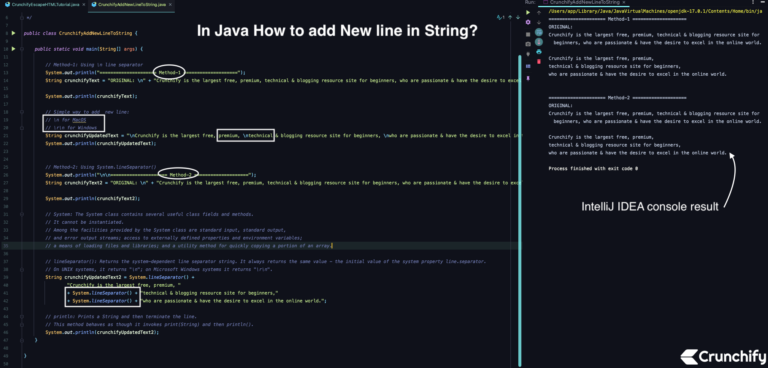 In Java How to add New line in String? • Crunchify