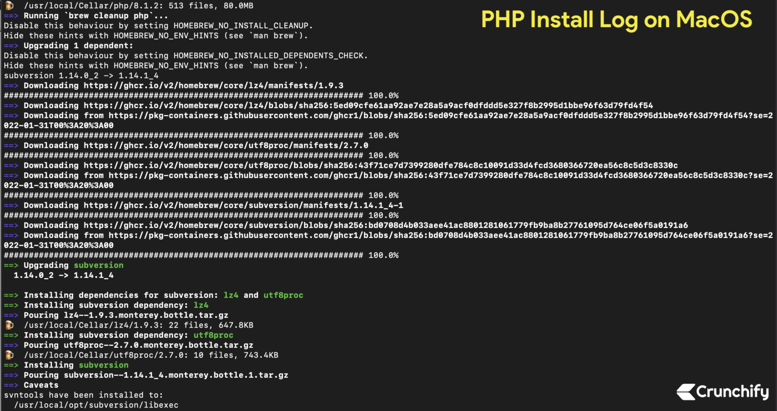 How to install PHP latest version on MacOS via Homebrew? • Crunchify