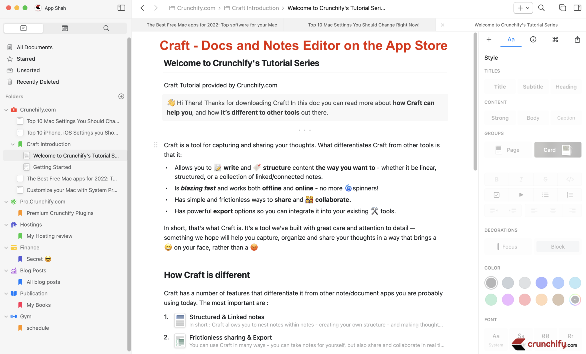 Craft - The Best Modern Note-Taking App in the Market • Crunchify