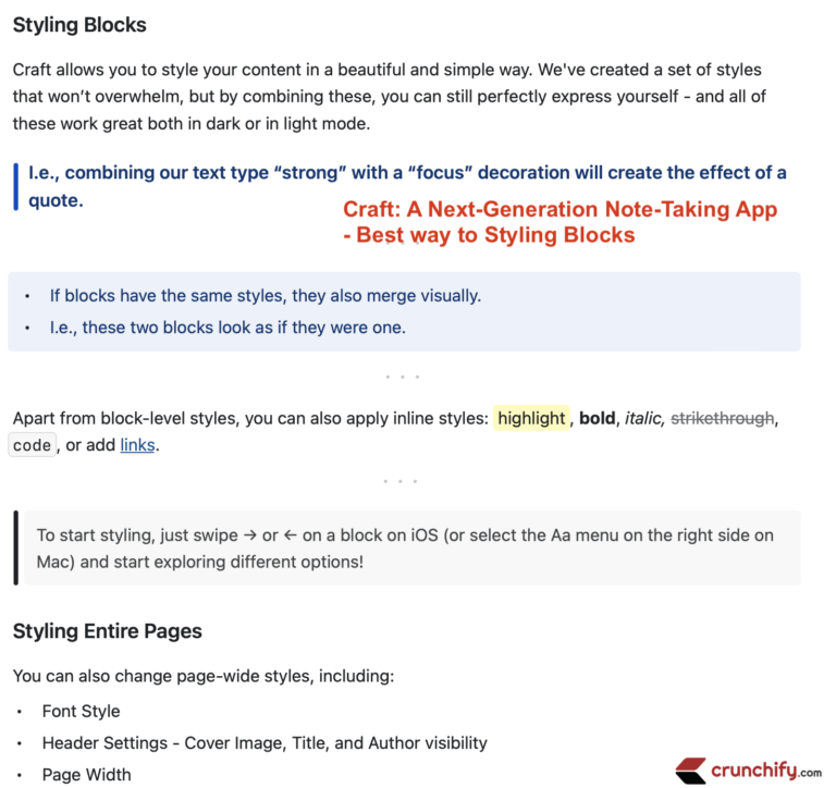 Craft - The Best Modern Note-Taking App in the Market • Crunchify
