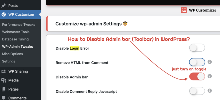 How to Disable Admin bar (Toolbar) in WordPress? • Crunchify