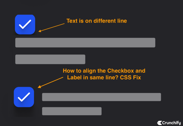 How To Align The Checkbox And Label In Same Line Css Fix • Crunchify