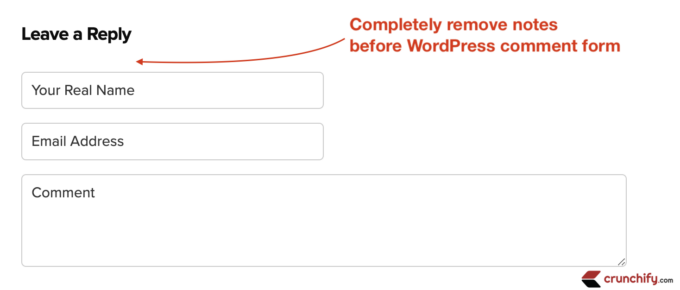 How To Modify The Notes Shown Before The Wordpress Comment Form Crunchify